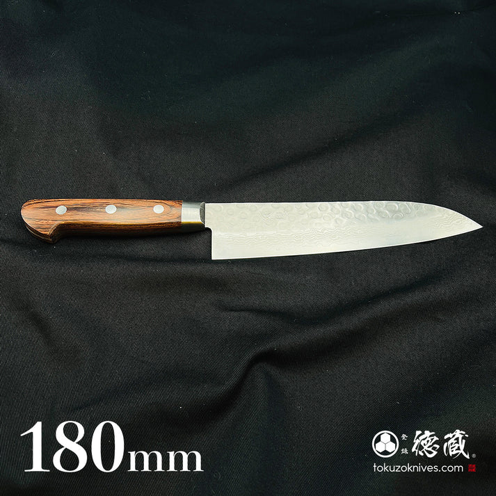 VG10 Santoku knife, mahogany handle – 徳蔵刃物 TOKUZO KNIVES
