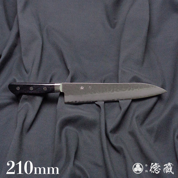 A8 stainless steel hammered finish sword-shaped Santoku-knife black ha ...